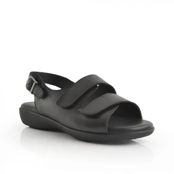Green Cross 52336 Black Slingback Double Strap Sandal - Shoe World
