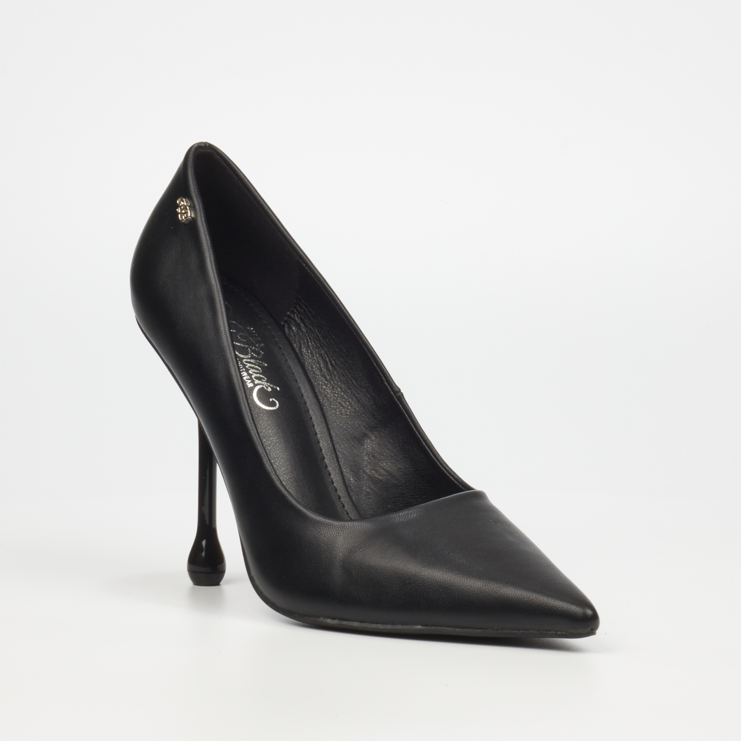 Miss Black Drop 1 Black Pointed High Heel - Shoe World