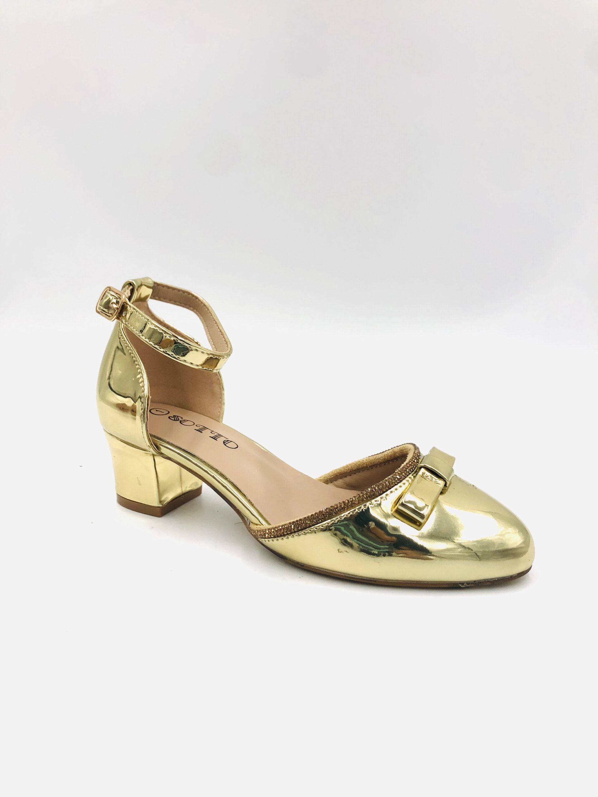 Sotto Gold Girls Bow Low Heel - Shoe World