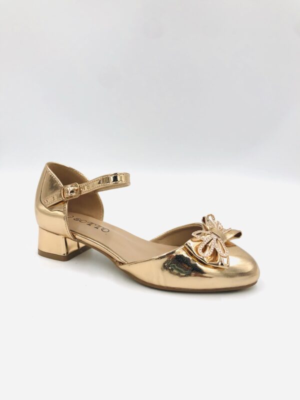 Sotto Champagne Bow Girls Low Heel - Shoe World