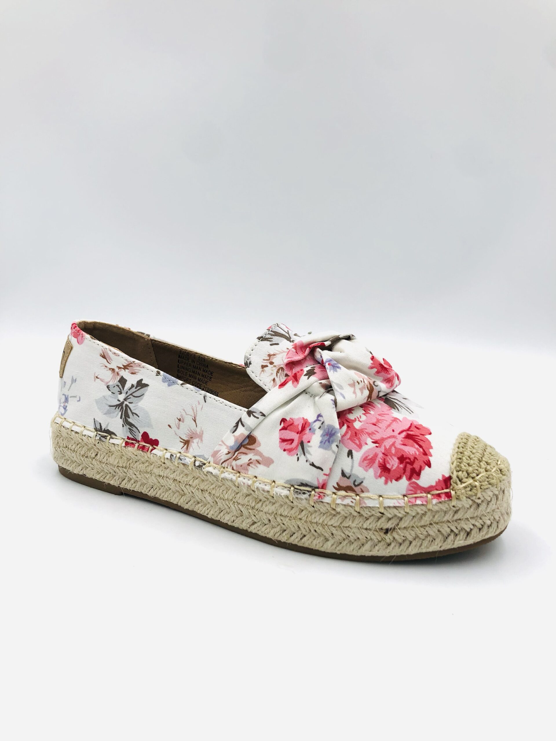 Via Beach Ivory 8 White Ladies Floral Espidrille Loafer - Shoe World