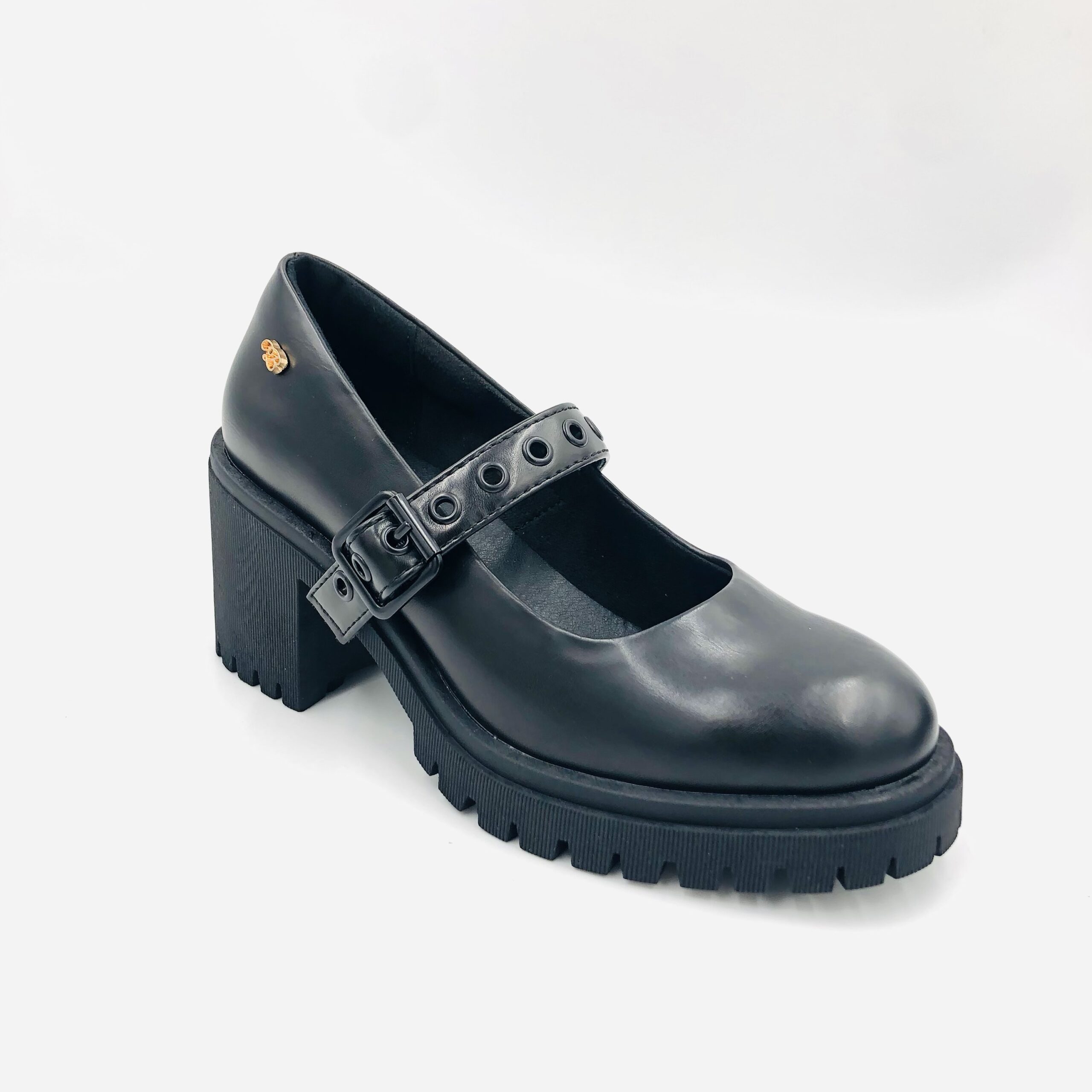 Miss Black Atlas 4 Black Ladies Mary Jane Block Heel - Shoe World