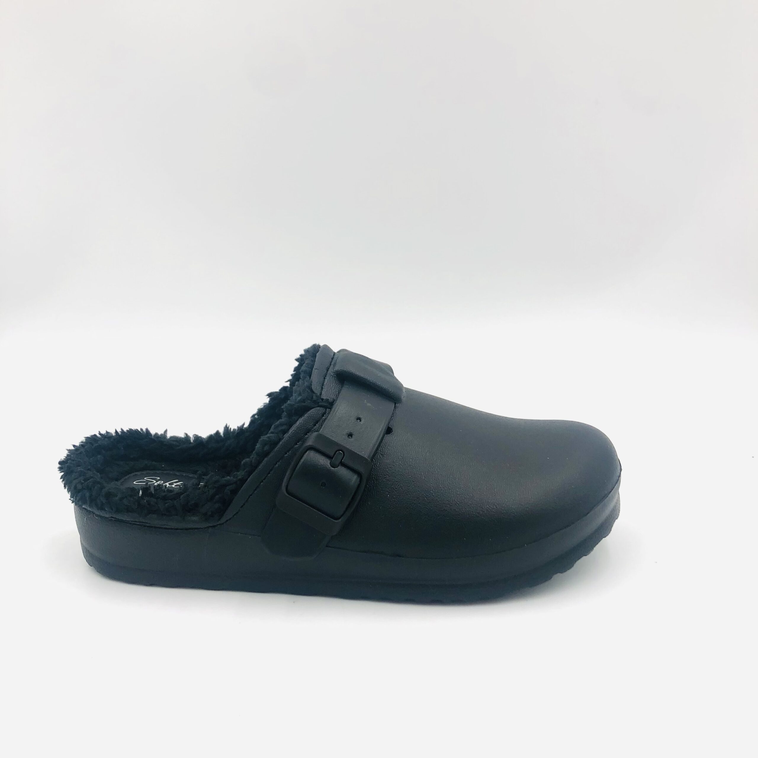 Soft Desi By Hush Puppies Black Ladies Fur Pushin - Shoe World