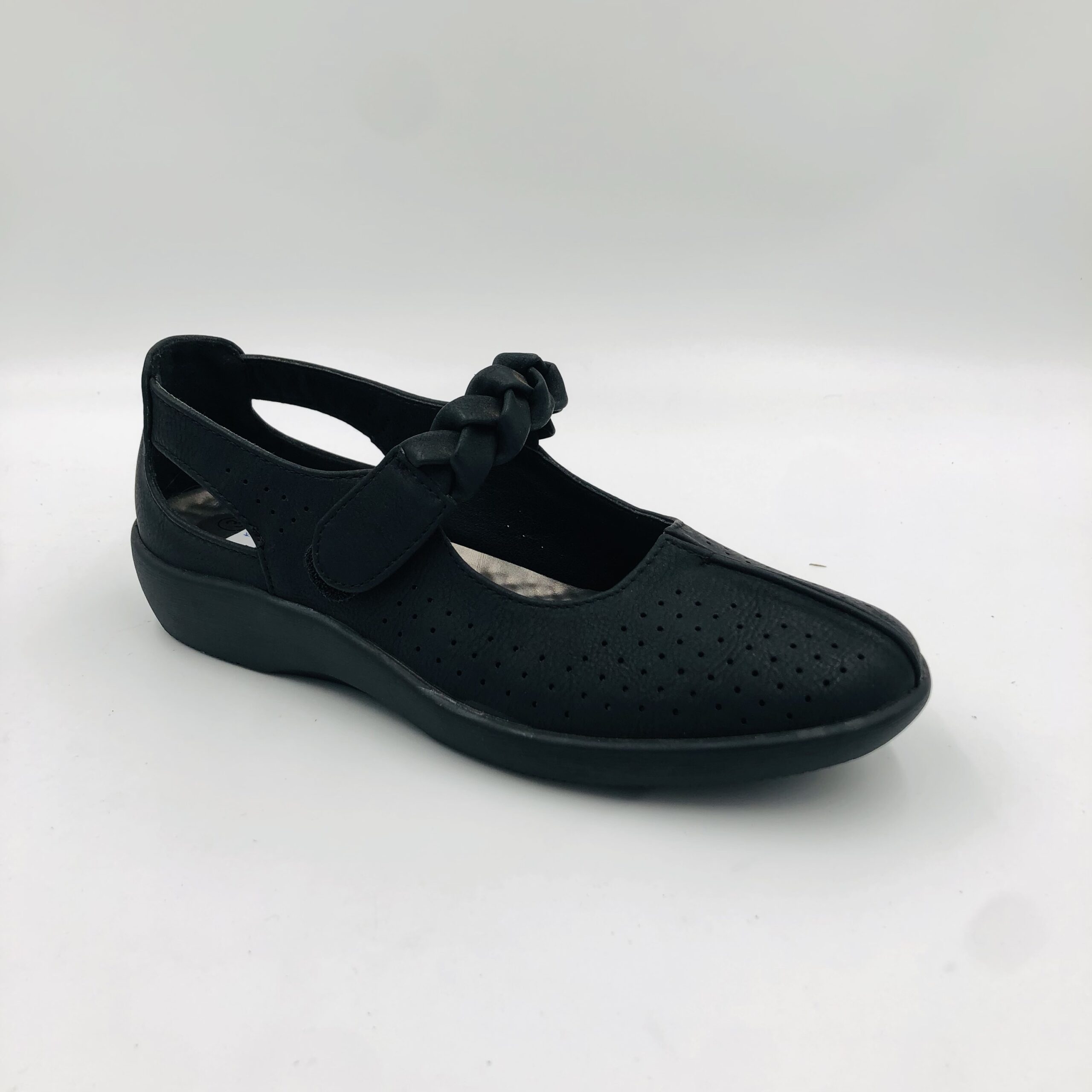 Cushion Walk Lchkfb2 Black Ladies Comfort Shoe - Shoe World