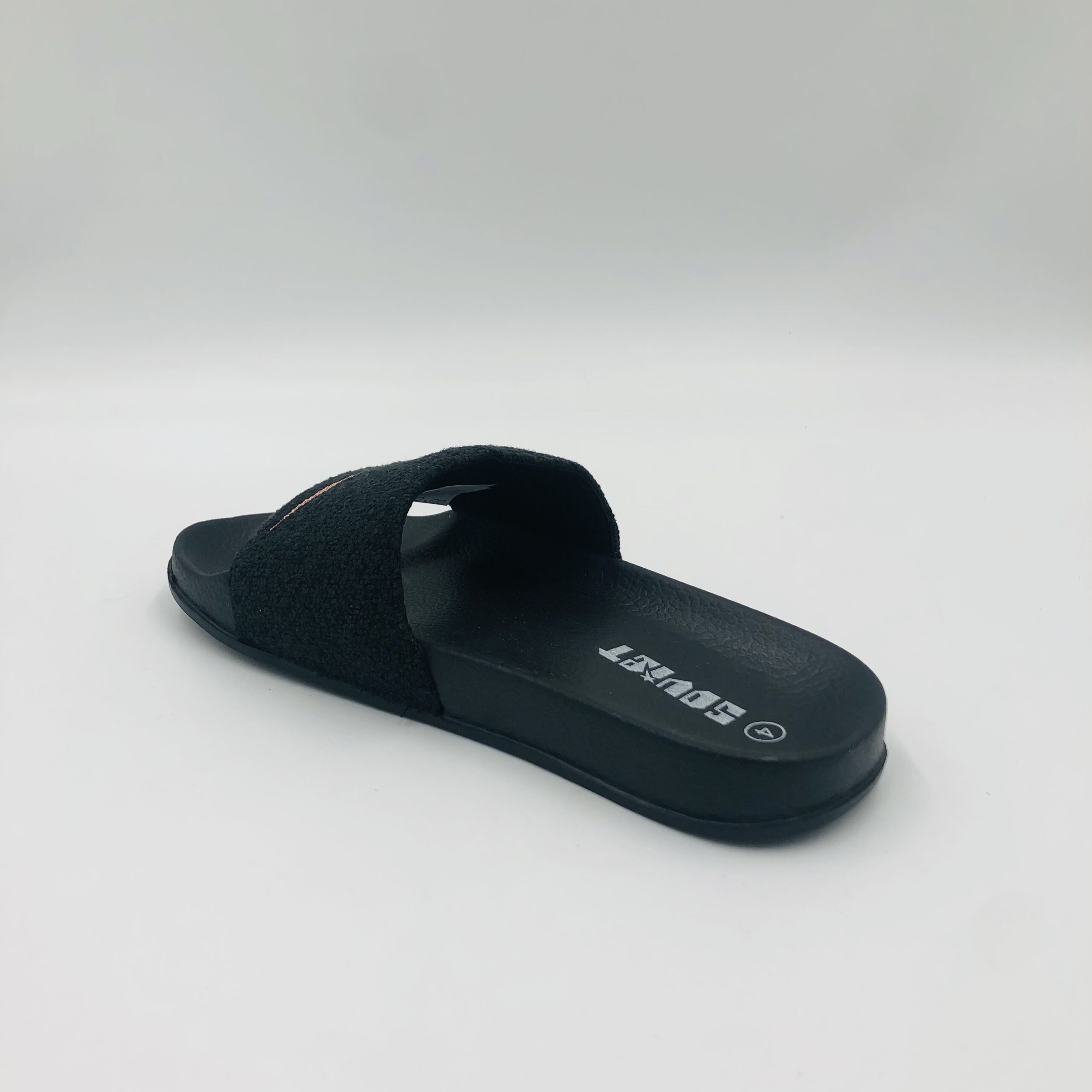 Soviet Ladies Sandy Black Slides - Shoe World