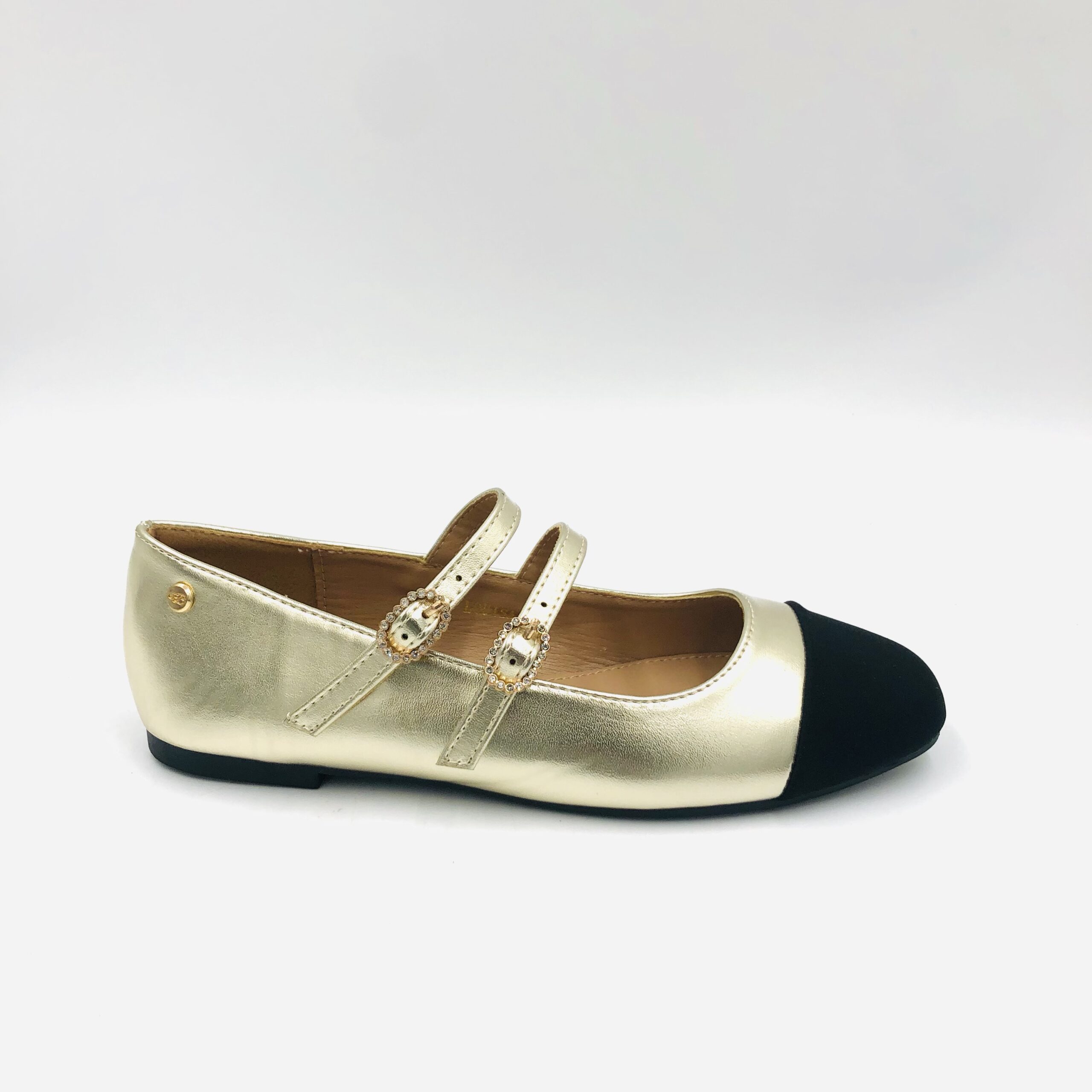 Miss Black Louisa 1 Gold Ladies Pump - Shoe World