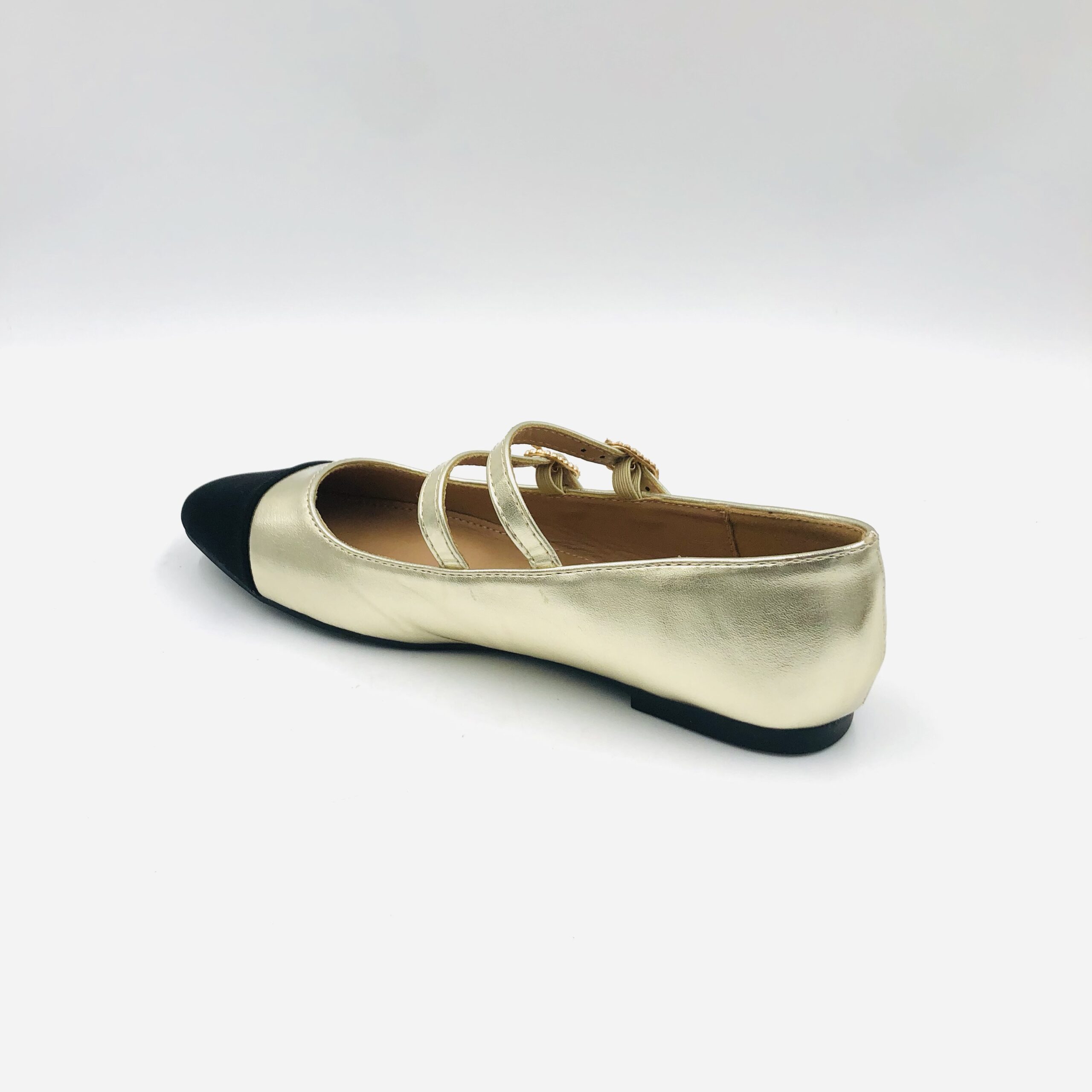 Miss Black Louisa 1 Gold Ladies Pump - Shoe World